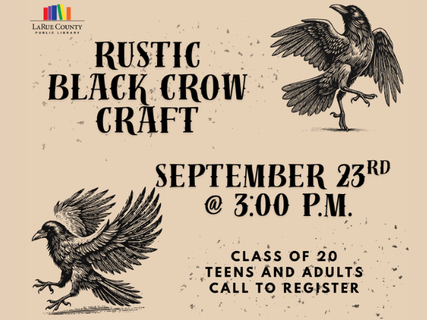 Rustic Black Crow Craft | LaRue County Public Library