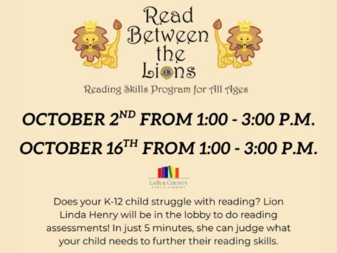 Lion’s Club Table: Read Between the Lions | LaRue County Public Library